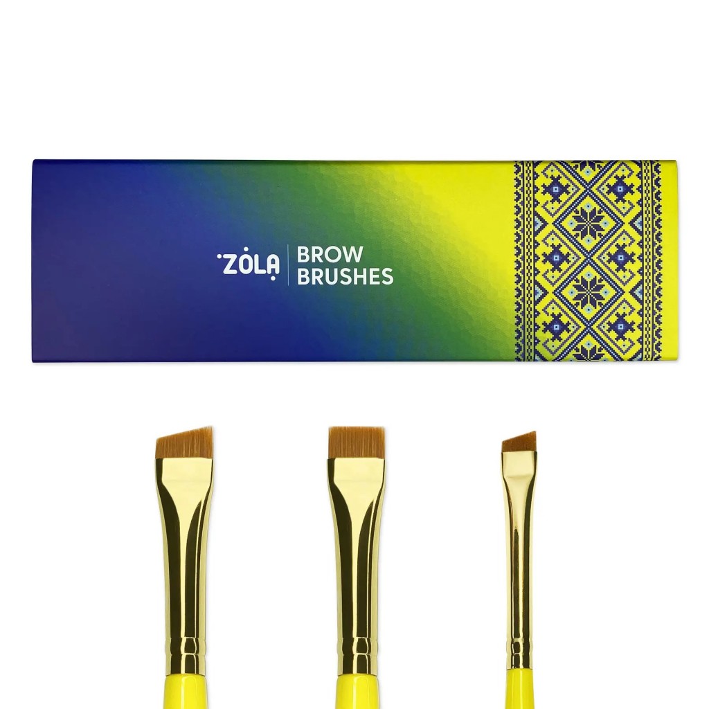 Buy Eyebrow brush set ZOLA BROW BRUSHES UKRAINIAN EDITION / blue-yellow ...